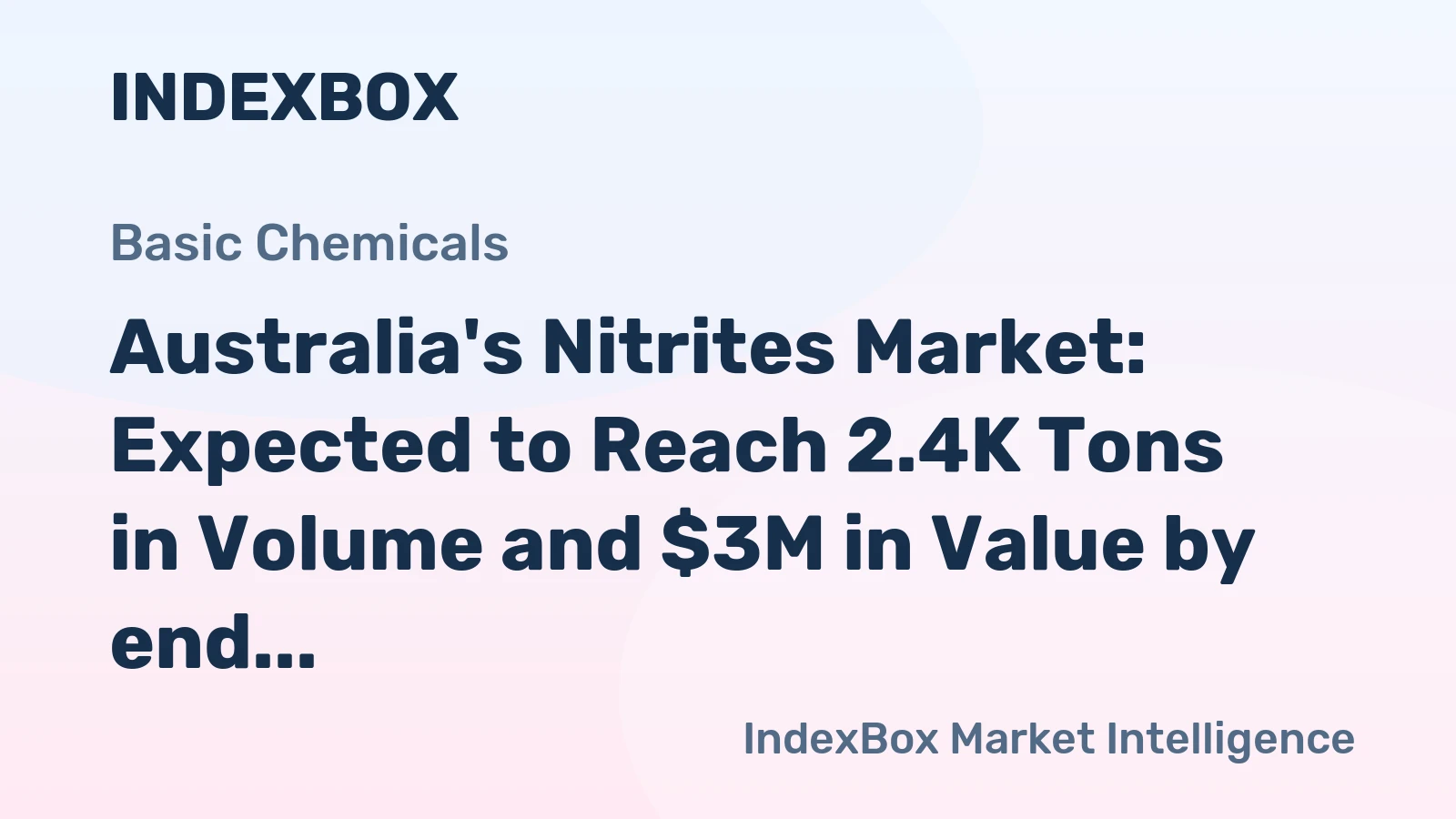 Australia's Nitrites Market: Expected to Reach 2.4K Tons in Volume and $3M in Value by end of 2035