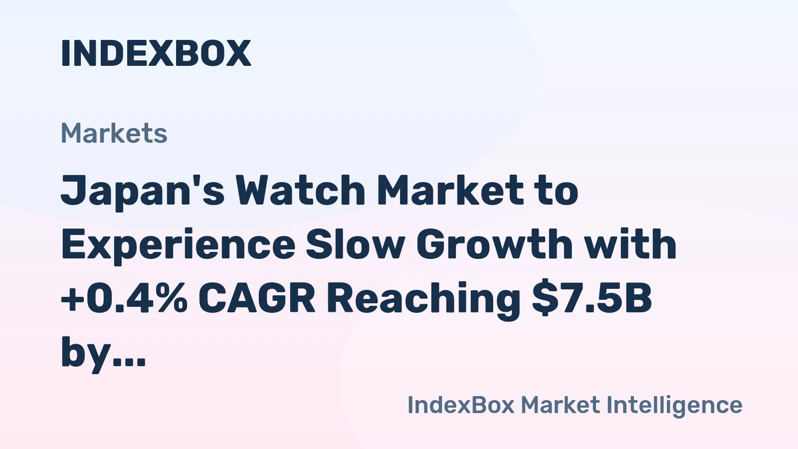 Japan's Watch Market to Experience Slow Growth with +0.4% CAGR Reaching $7.5B by 2035