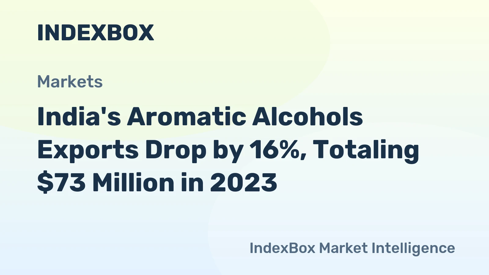 India's Aromatic Alcohols Exports Drop by 16%, Totaling $73 Million in 2023