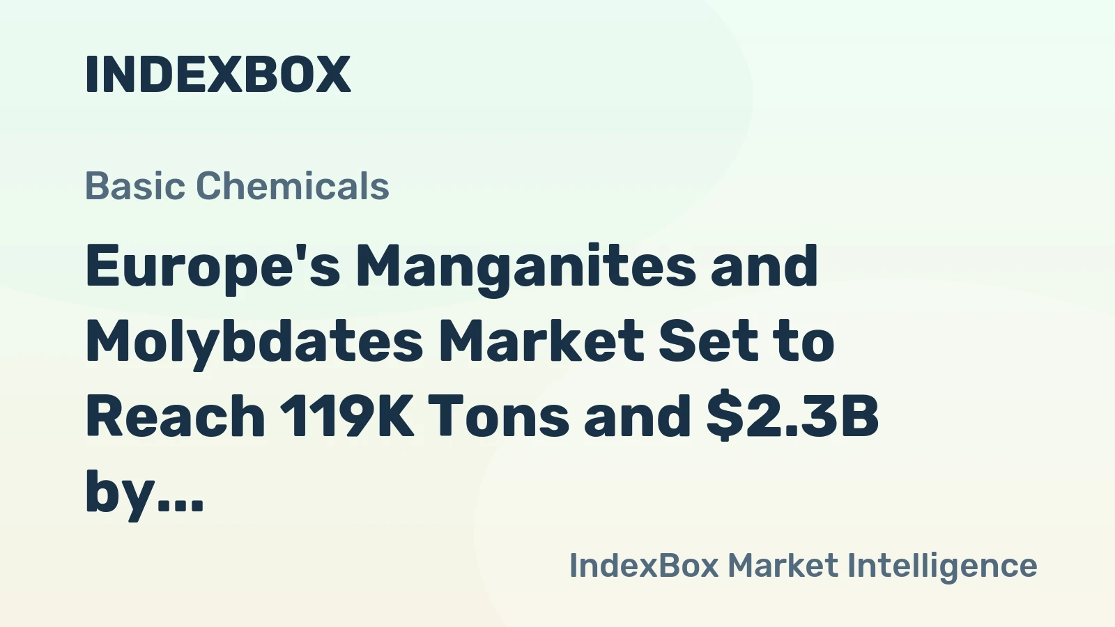 Europe's Manganites and Molybdates Market Set to Reach 119K Tons and $2.3B by 2035