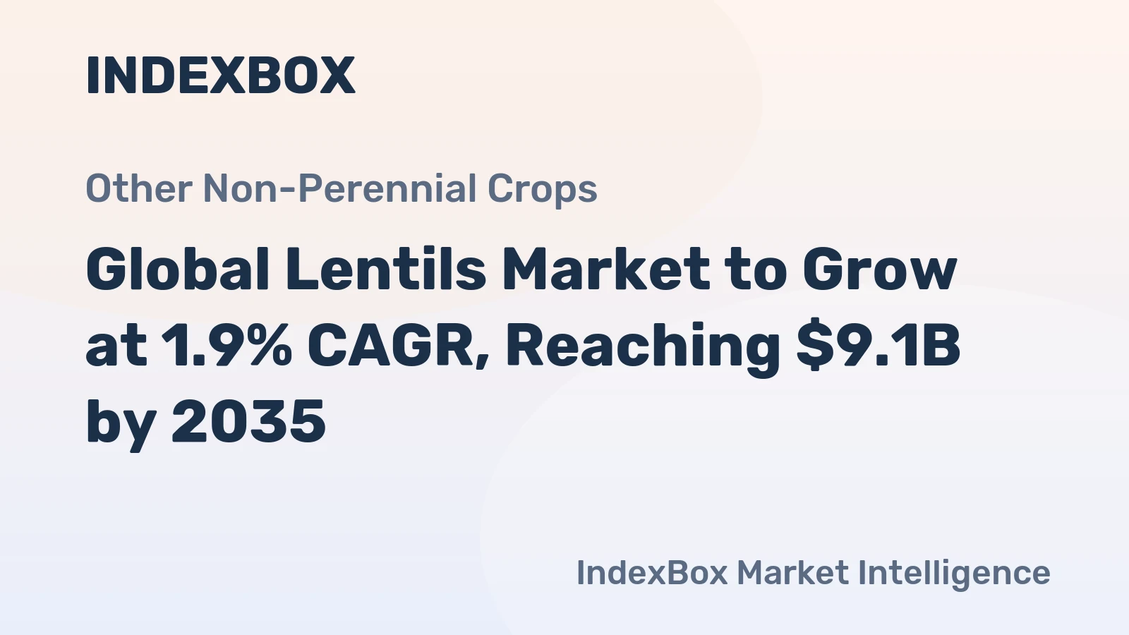 Global Lentils Market to Grow at 1.9% CAGR, Reaching $9.1B by 2035