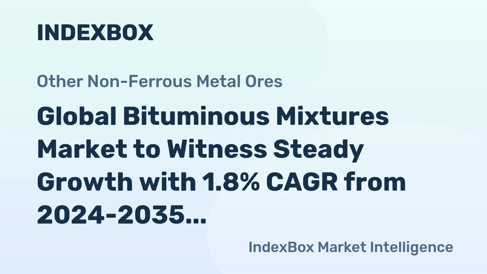 Global Bituminous Mixtures Market to Witness Steady Growth with 1.8% CAGR from 2024-2035