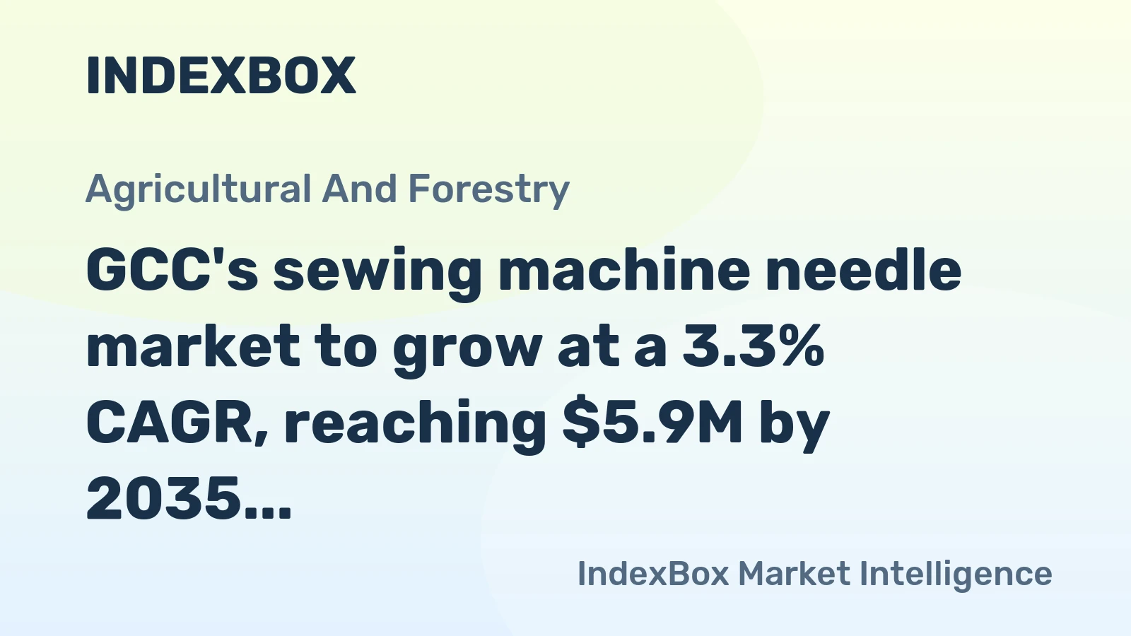 GCC's sewing machine needle market to grow at a 3.3% CAGR, reaching $5.9M by 2035 on steady demand.