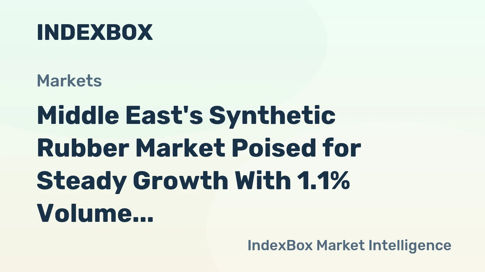 Middle East's Synthetic Rubber Market Poised for Steady Growth With 1.1% Volume CAGR Through 2035