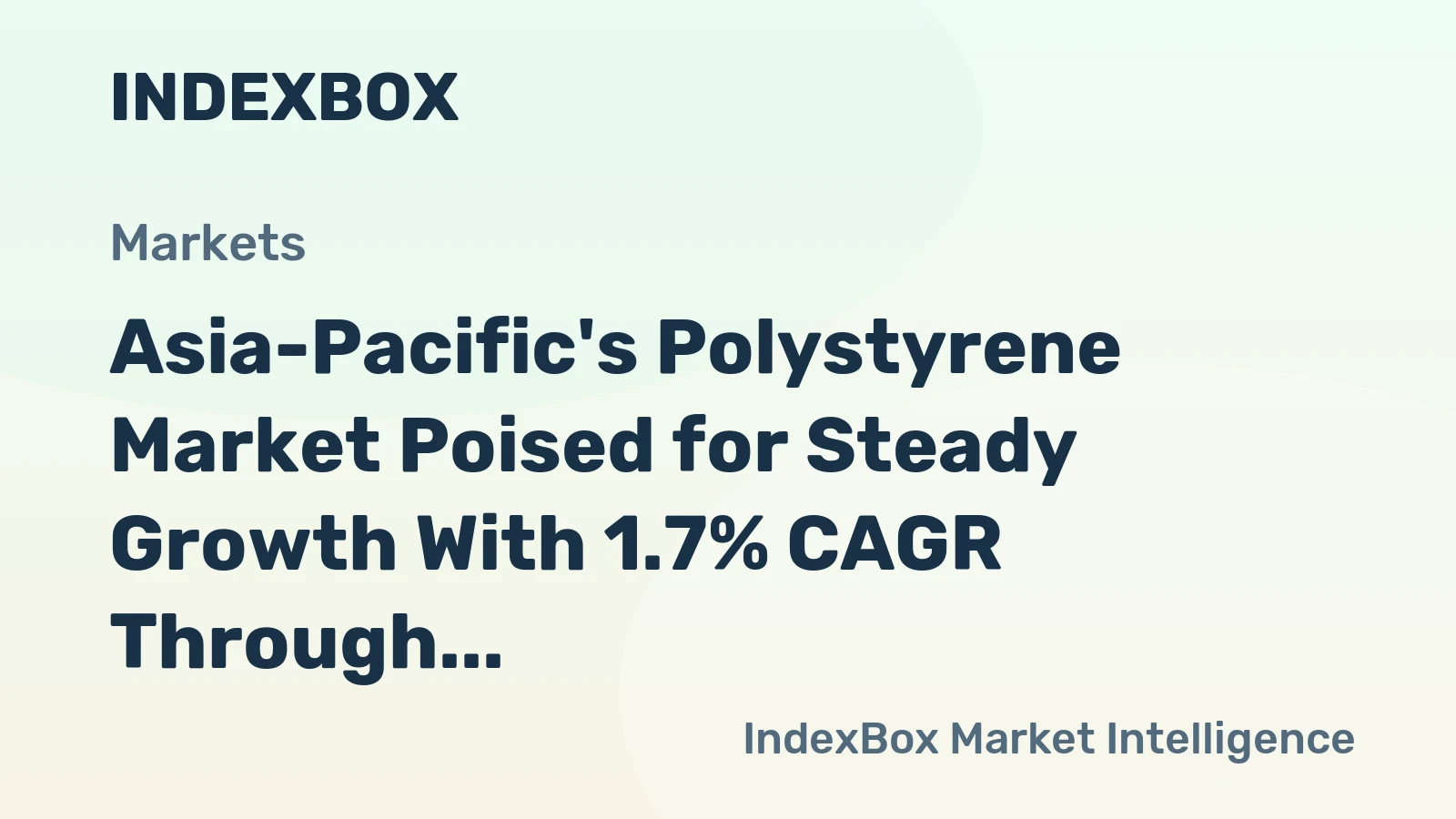 Asia-Pacific's Polystyrene Market Poised for Steady Growth With 1.7% CAGR Through 2035