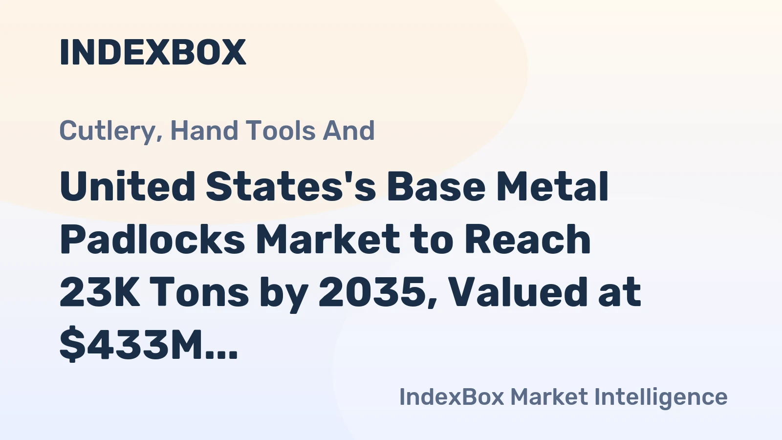 United States's Base Metal Padlocks Market to Reach 23K Tons by 2035, Valued at $433M