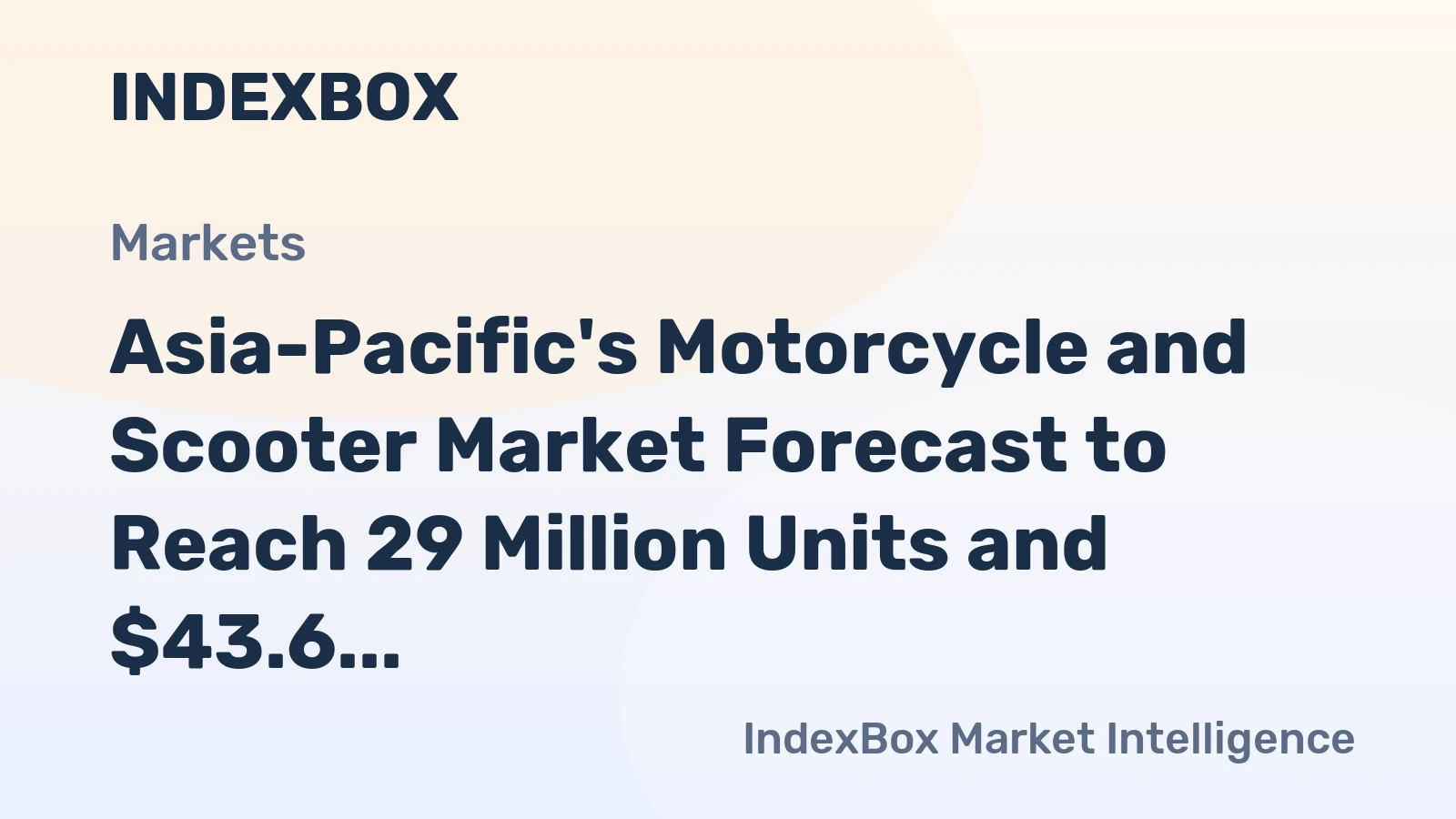 Asia-Pacific's Motorcycle and Scooter Market Forecast to Reach 29 Million Units and $43.6 Billion by 2035