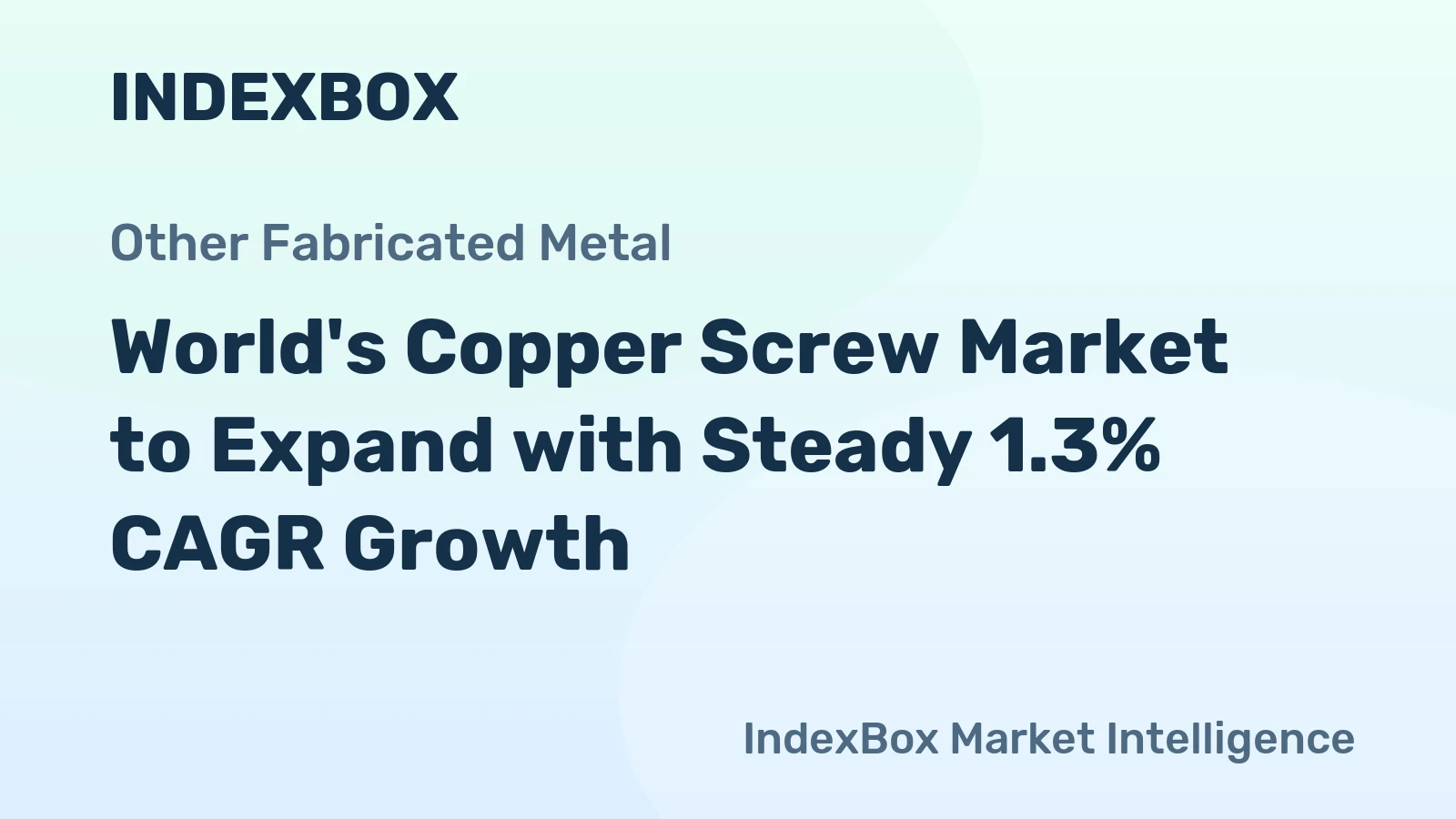 World's Copper Screw Market to Expand with Steady 1.3% CAGR Growth