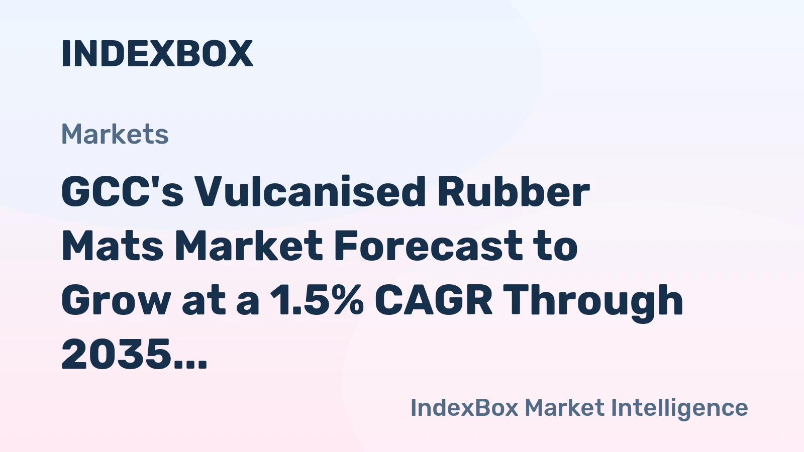 GCC's Vulcanised Rubber Mats Market Forecast to Grow at a 1.5% CAGR Through 2035