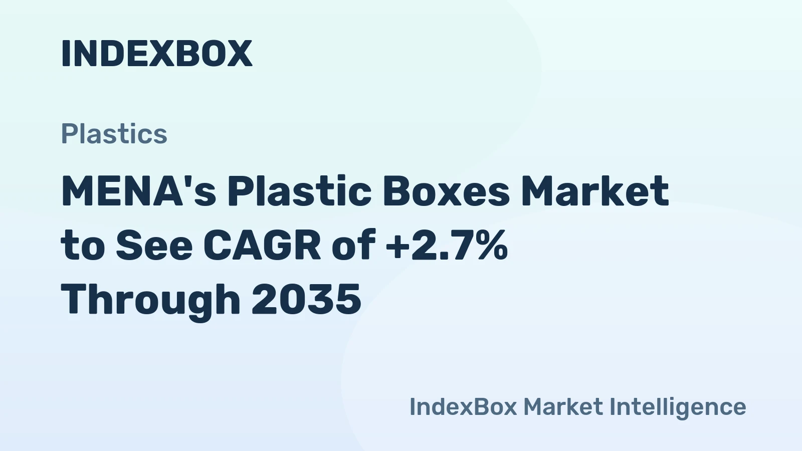 MENA's Plastic Boxes Market to See CAGR of +2.7% Through 2035