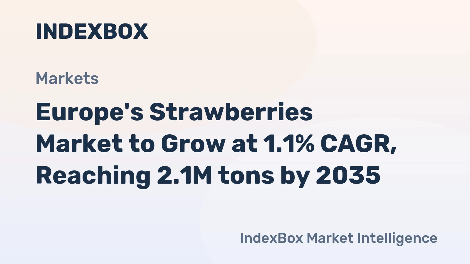 Europe's Strawberries Market to Grow at 1.1% CAGR, Reaching 2.1M tons by 2035