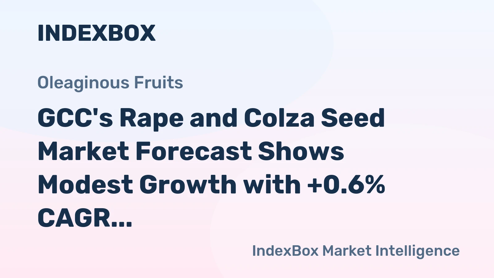 GCC's Rape and Colza Seed Market Forecast Shows Modest Growth with +0.6% CAGR Through 2035