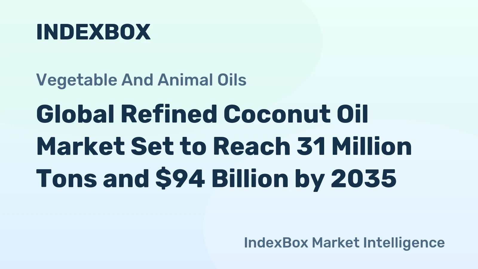 Global Refined Coconut Oil Market Set to Reach 31 Million Tons and $94 Billion by 2035