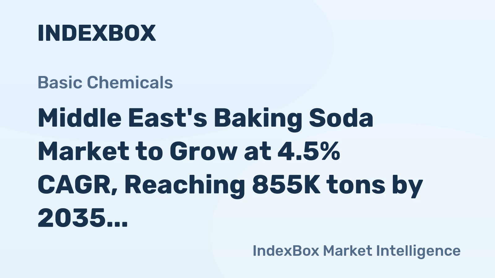 Middle East's Baking Soda Market to Grow at 4.5% CAGR, Reaching 855K tons by 2035
