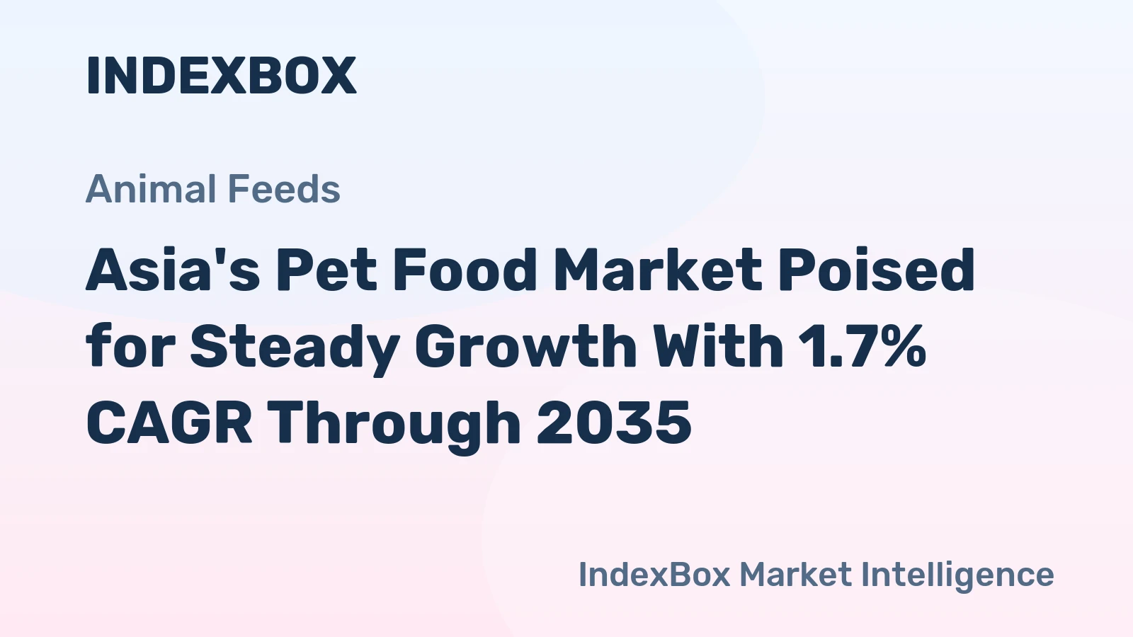 Asia's Pet Food Market Poised for Steady Growth With 1.7% CAGR Through 2035