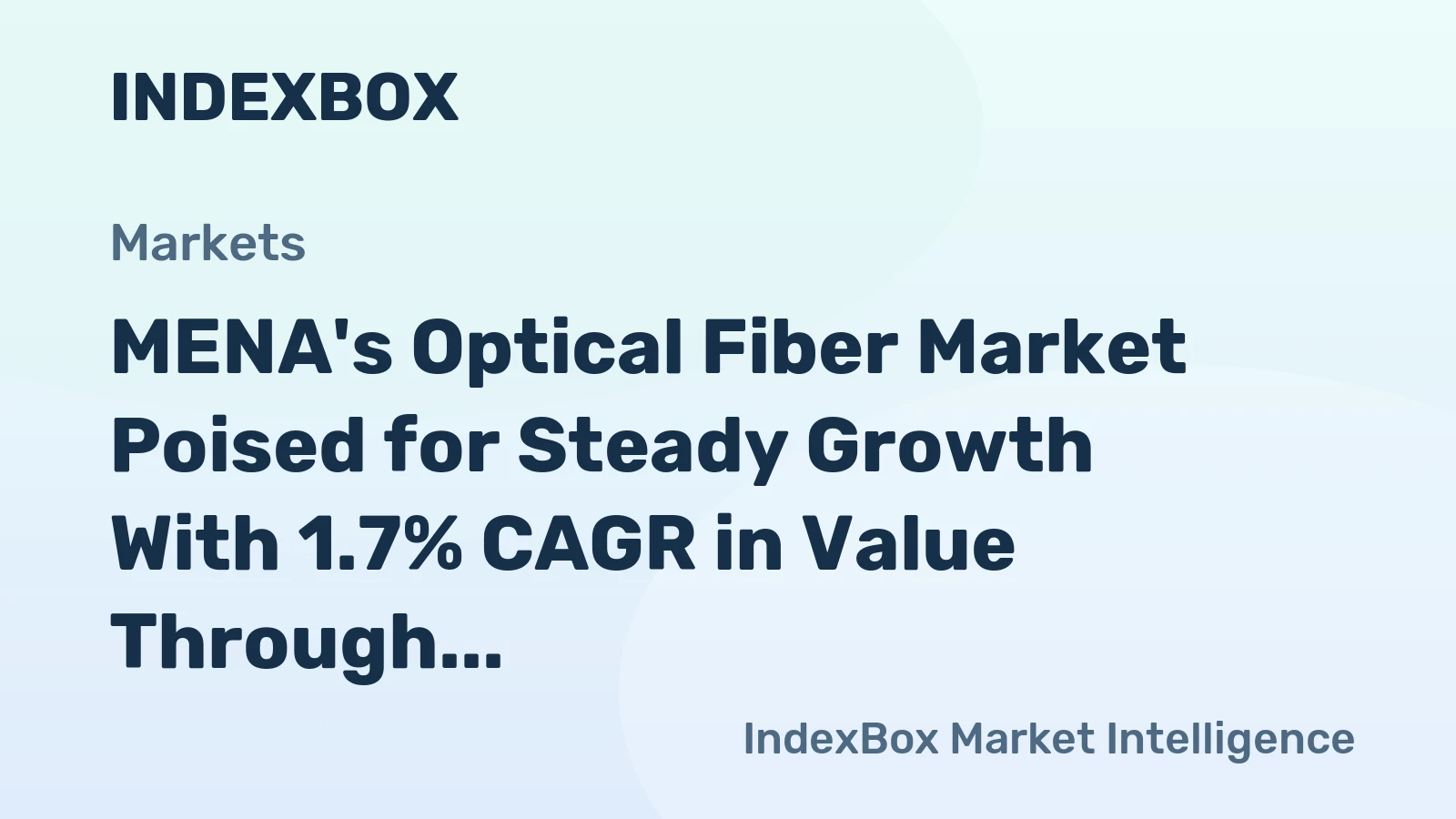 MENA's Optical Fiber Market Poised for Steady Growth With 1.7% CAGR in Value Through 2035