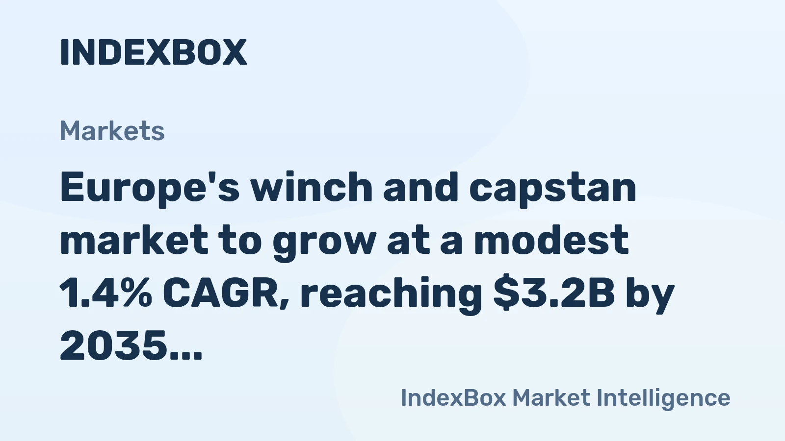 Europe's winch and capstan market to grow at a modest 1.4% CAGR, reaching $3.2B by 2035.