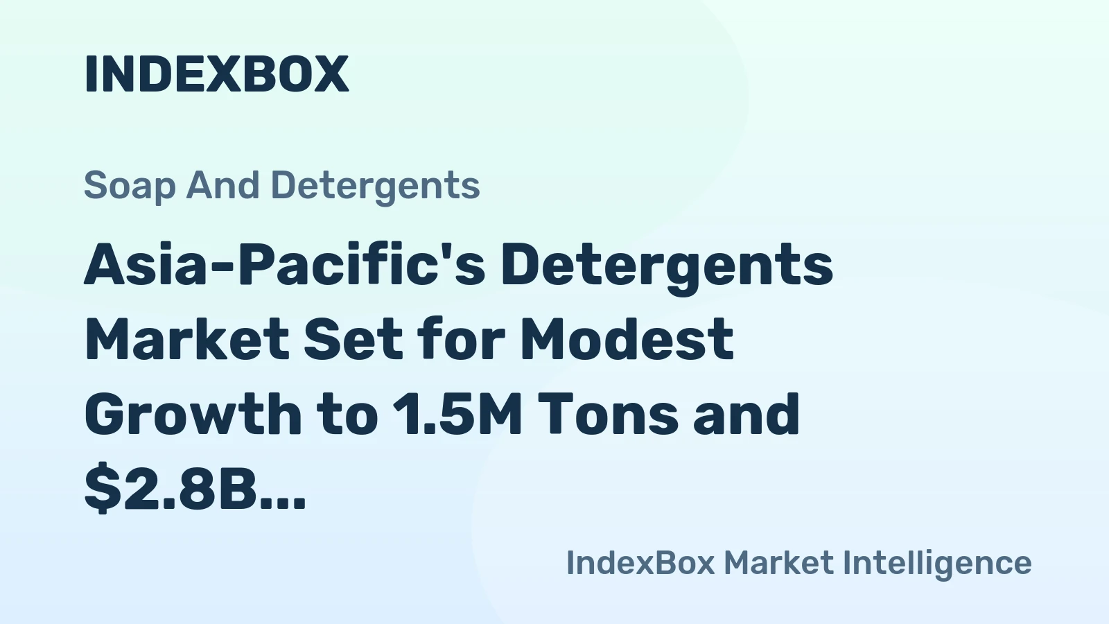 Asia-Pacific's Detergents Market Set for Modest Growth to 1.5M Tons and $2.8B by 2035