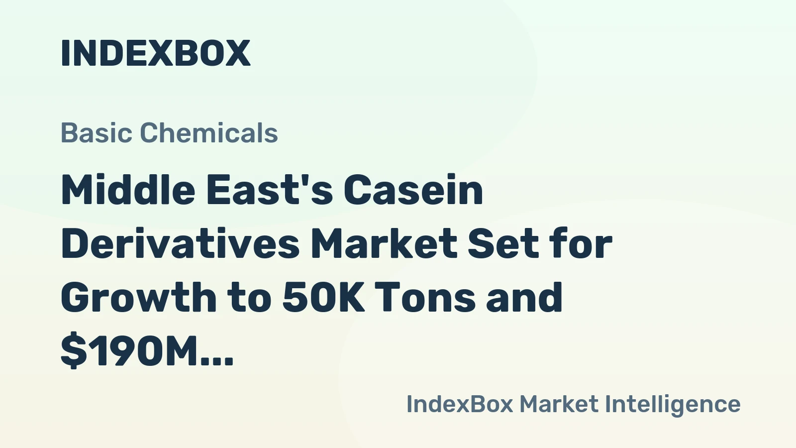 Middle East's Casein Derivatives Market Set for Growth to 50K Tons and $190M