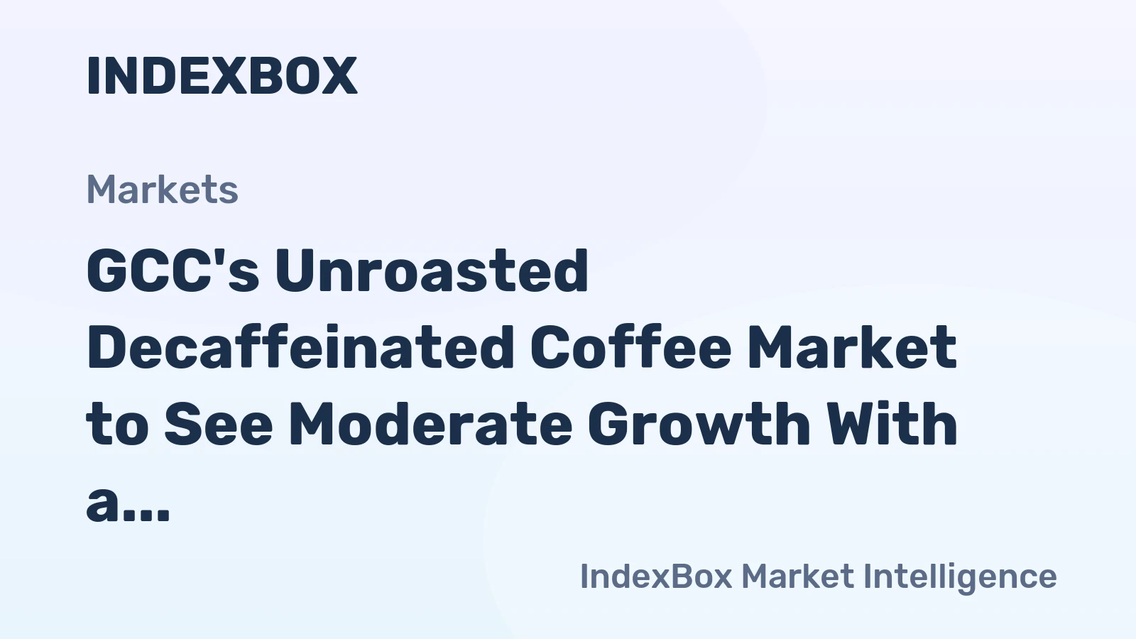GCC's Unroasted Decaffeinated Coffee Market to See Moderate Growth With a +1.7% Volume CAGR Through 2035
