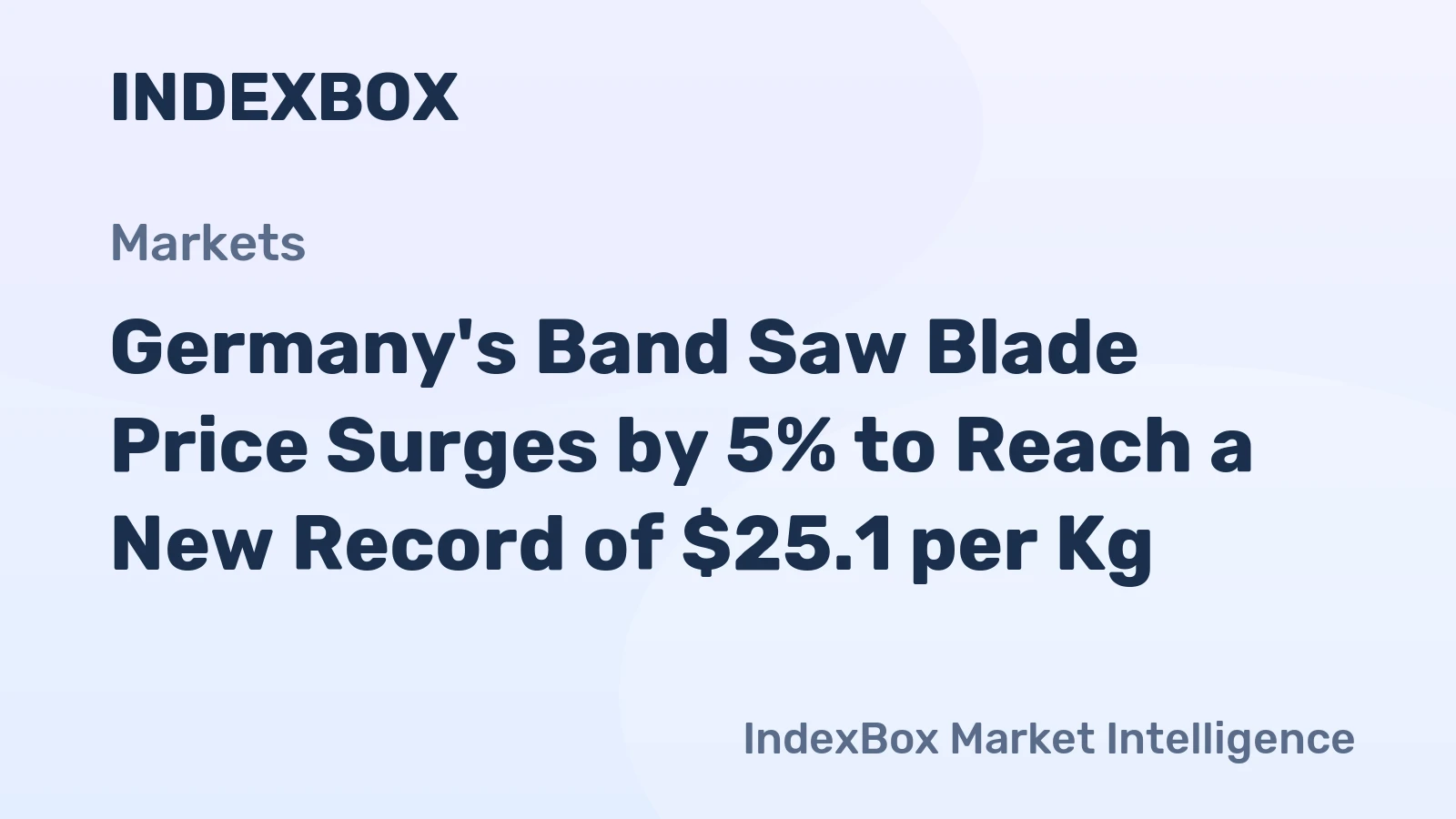 Germany's Band Saw Blade Price Surges by 5% to Reach a New Record of $25.1 per Kg.