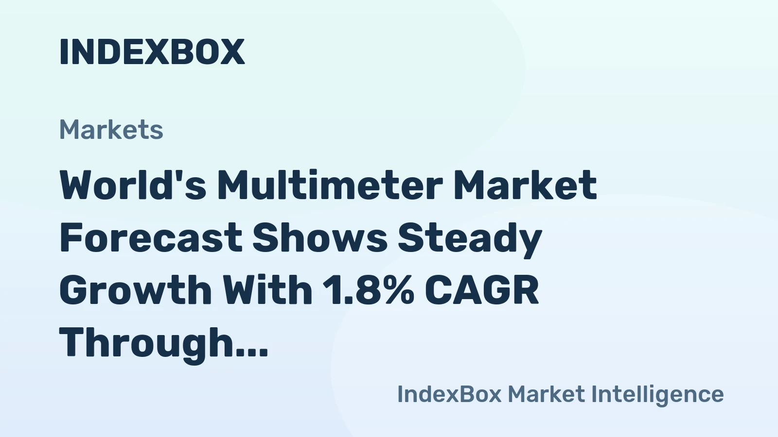 World's Multimeter Market Forecast Shows Steady Growth With 1.8% CAGR Through 2035
