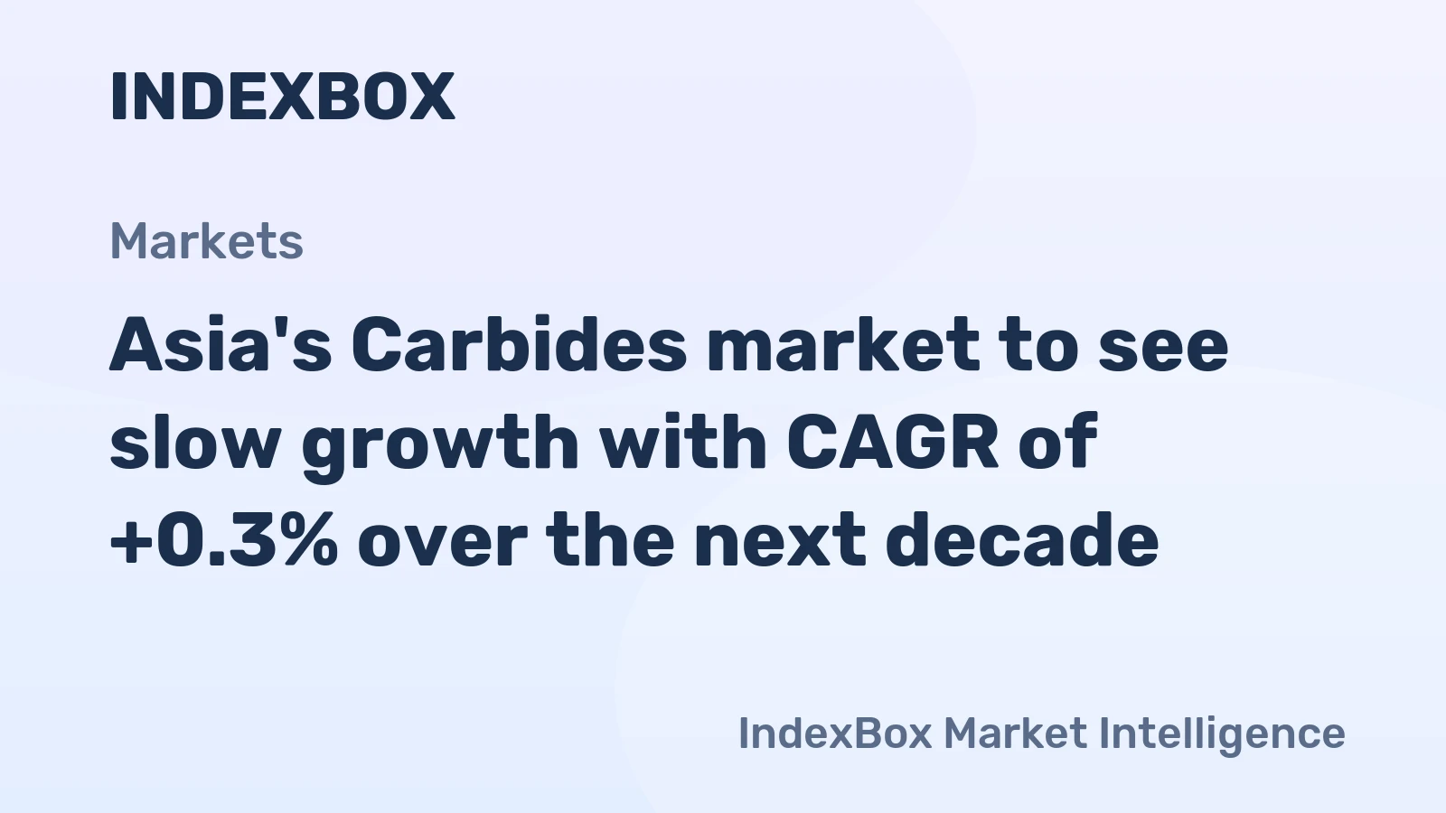 Asia's Carbides market to see slow growth with CAGR of +0.3% over the next decade