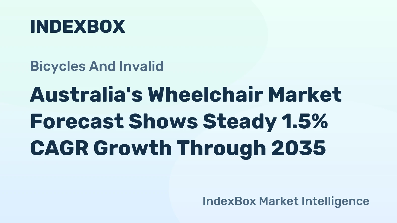 Australia's Wheelchair Market Forecast Shows Steady 1.5% CAGR Growth Through 2035