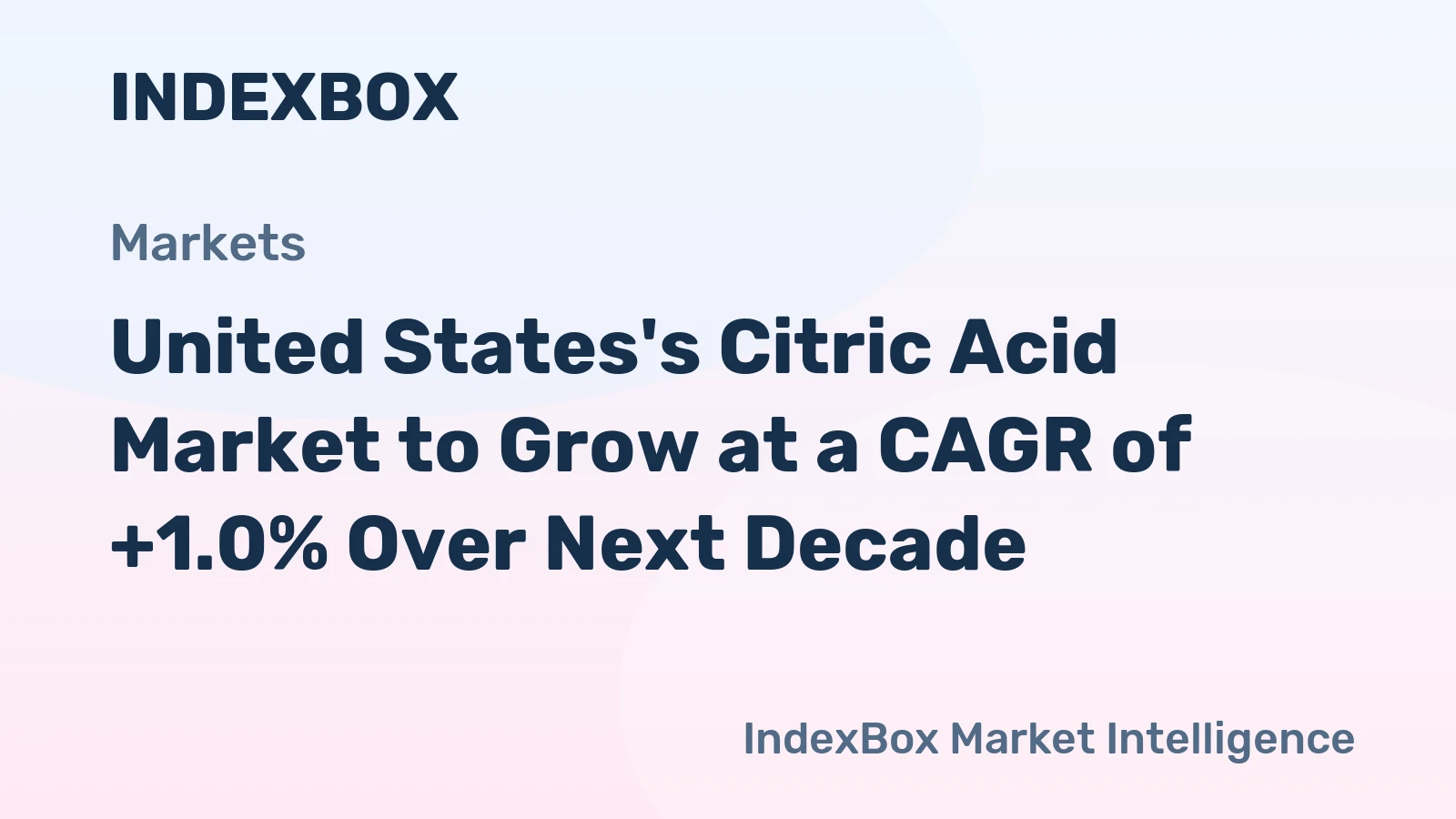 United States's Citric Acid Market to Grow at a CAGR of +1.0% Over Next Decade