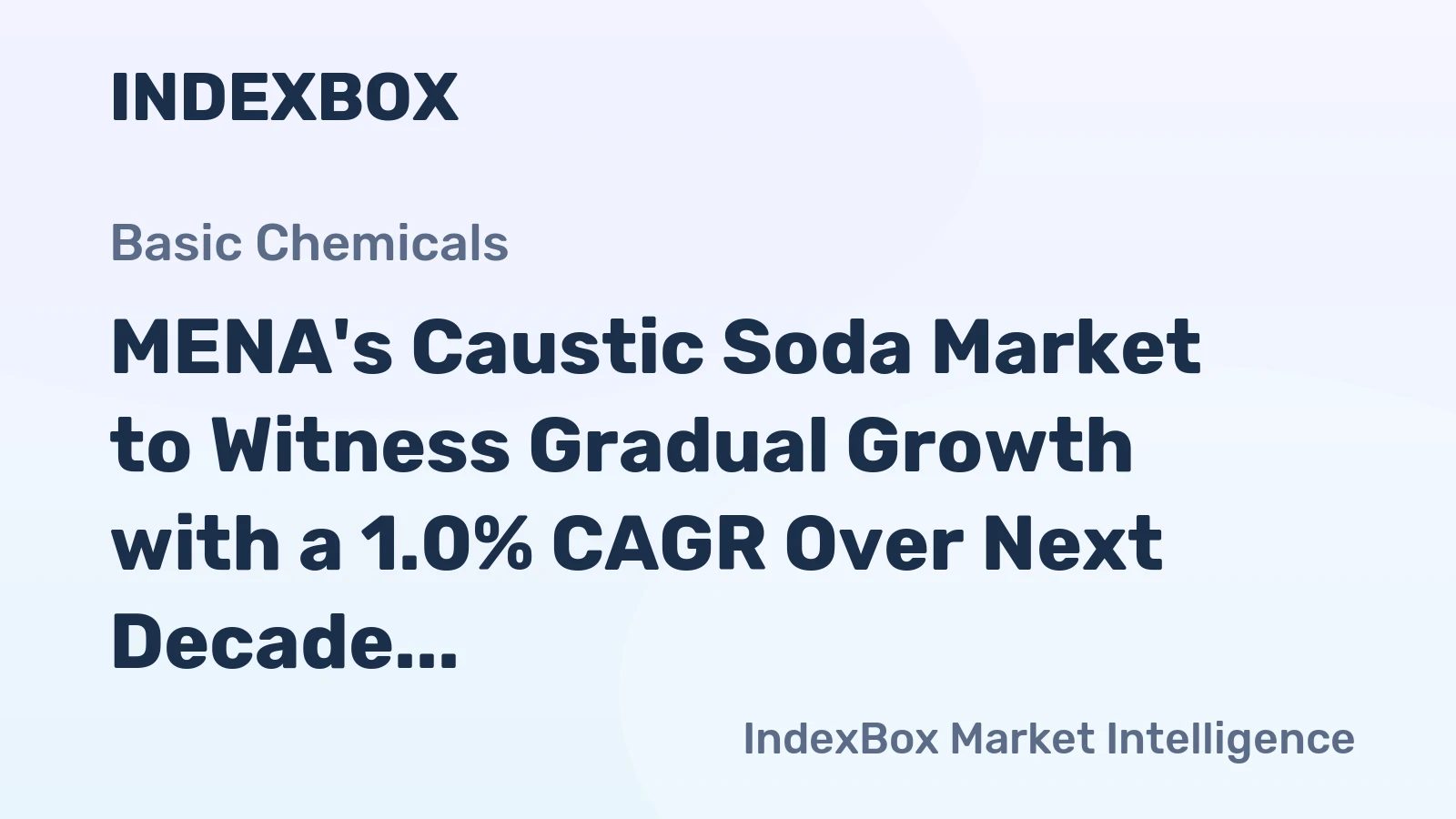 MENA's Caustic Soda Market to Witness Gradual Growth with a 1.0% CAGR Over Next Decade