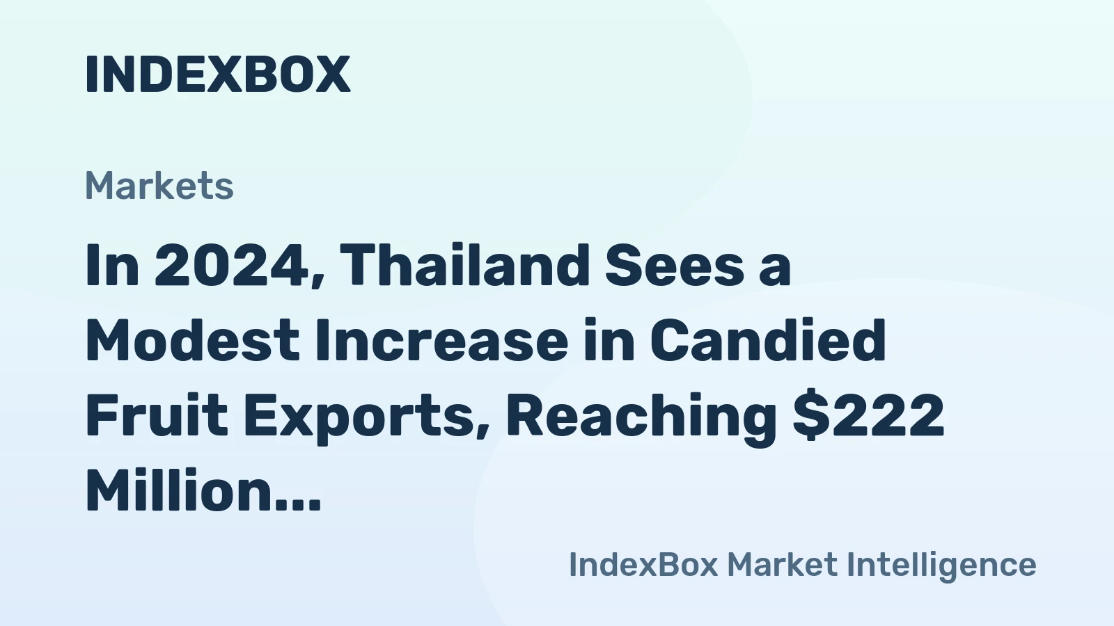 In 2024, Thailand Sees a Modest Increase in Candied Fruit Exports, Reaching $222 Million