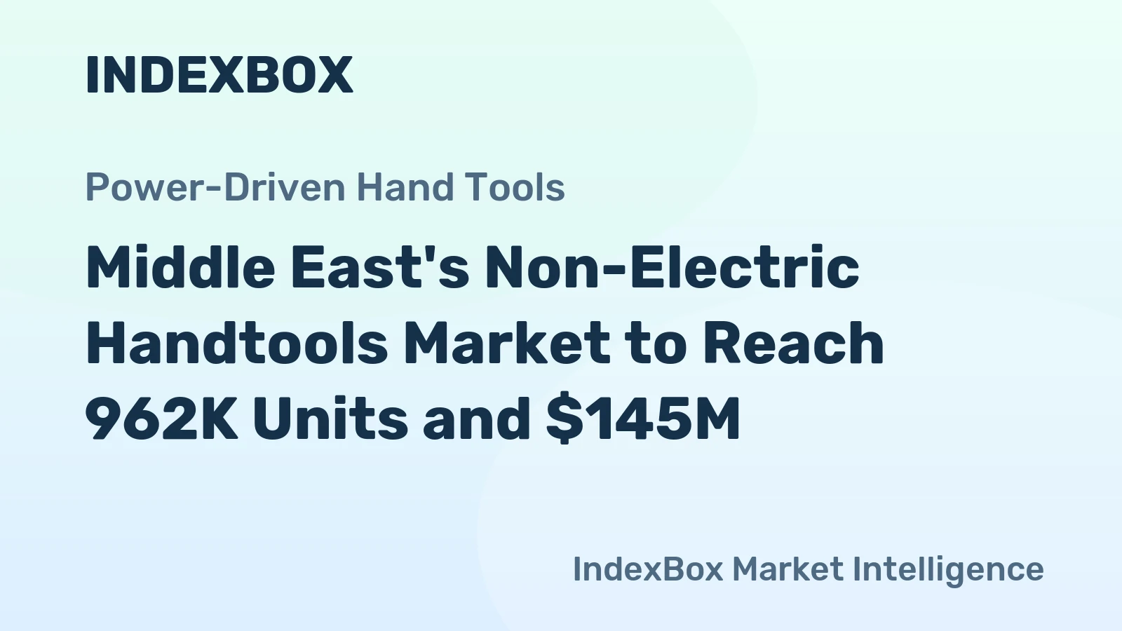Middle East's Non-Electric Handtools Market to Reach 962K Units and $145M