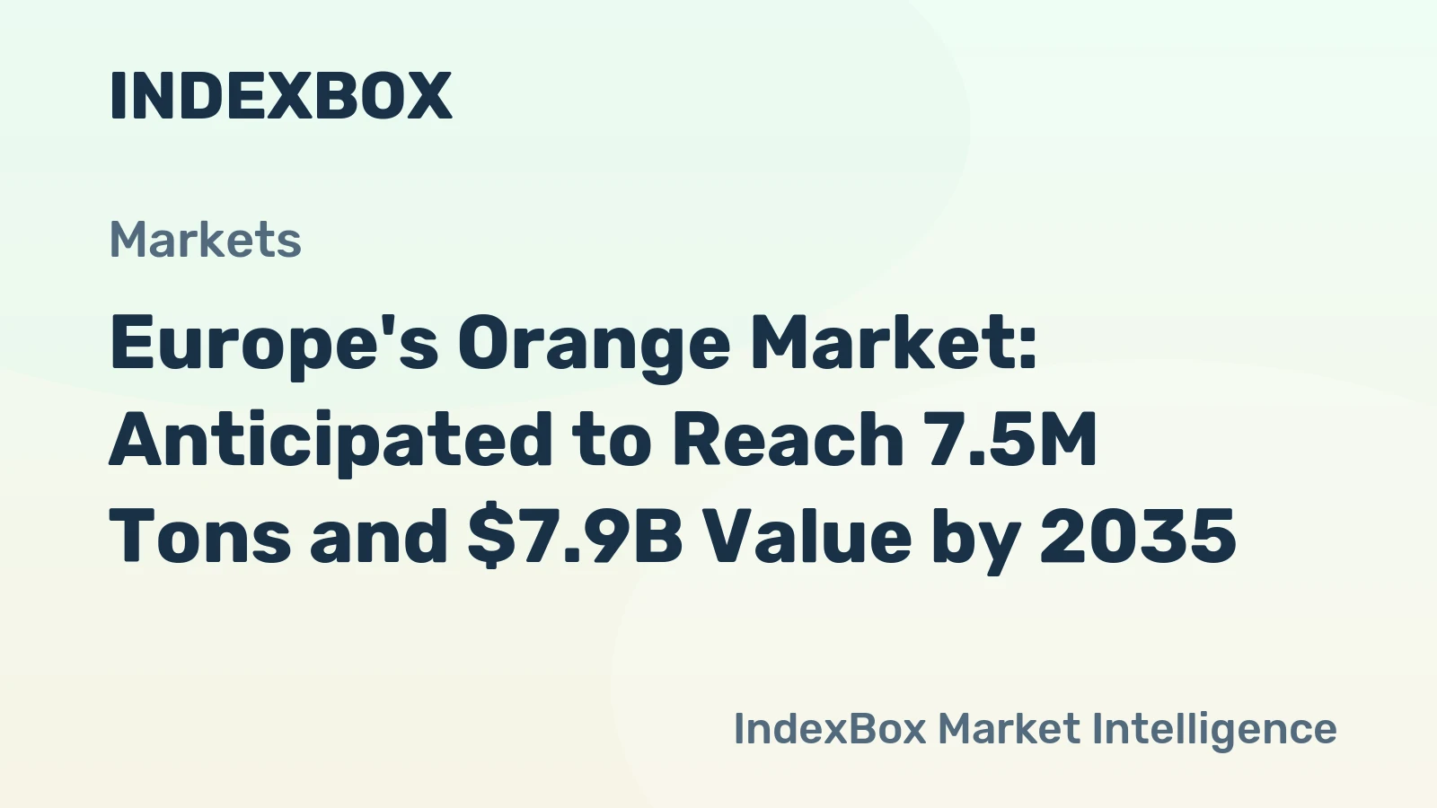 Europe's Orange Market: Anticipated to Reach 7.5M Tons and $7.9B Value by 2035