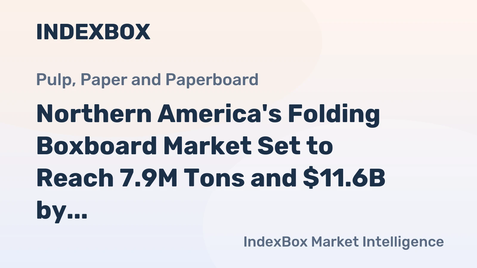 Northern America's Folding Boxboard Market Set to Reach 7.9M Tons and $11.6B by 2035