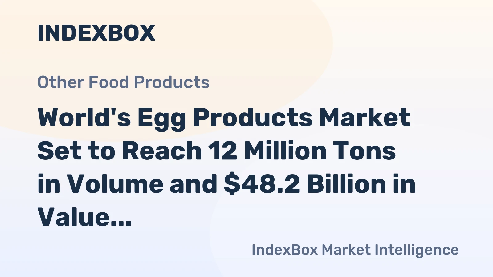 World's Egg Products Market Set to Reach 12 Million Tons in Volume and $48.2 Billion in Value by 2035