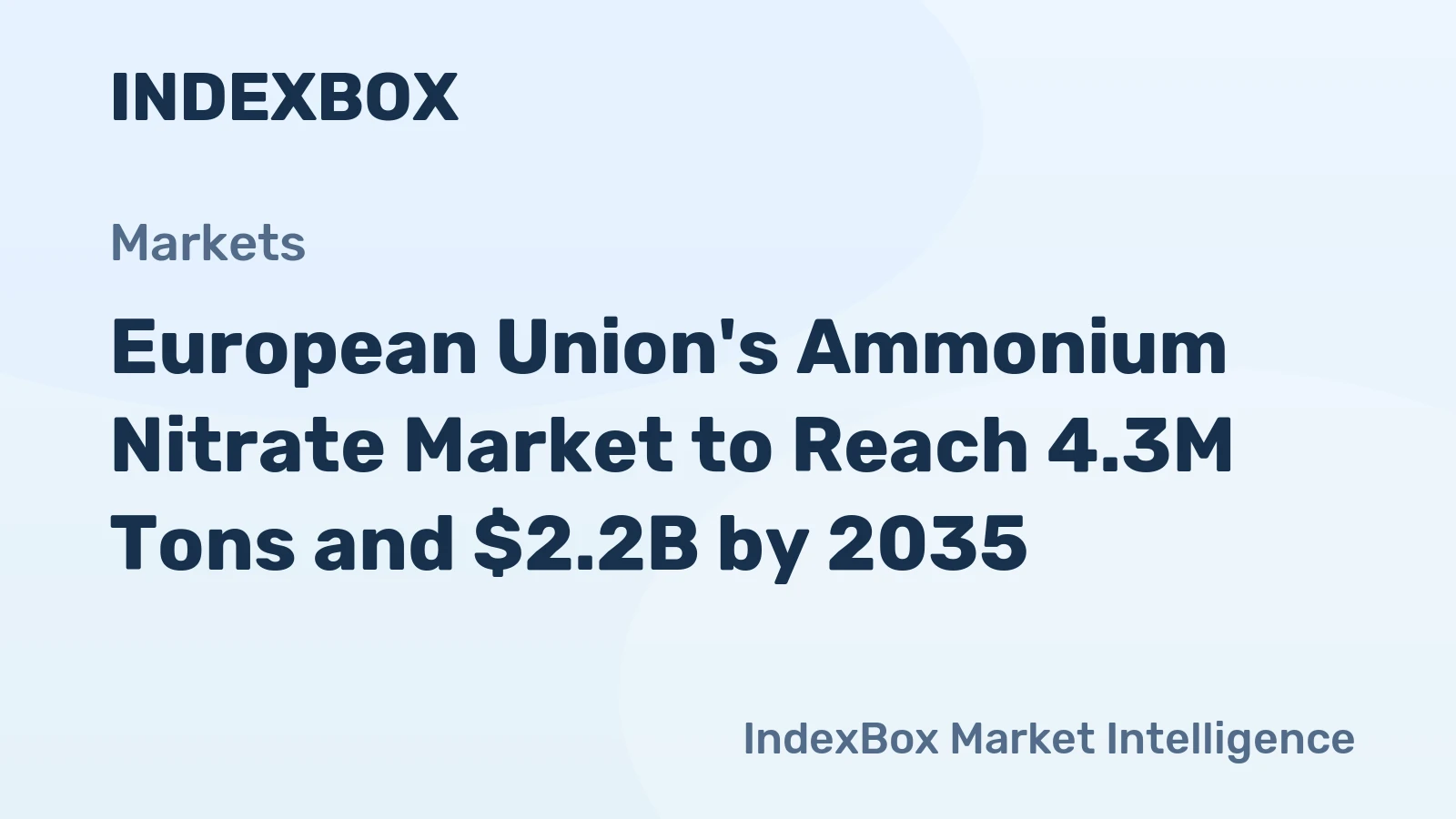 European Union's Ammonium Nitrate Market to Reach 4.3M Tons and $2.2B by 2035