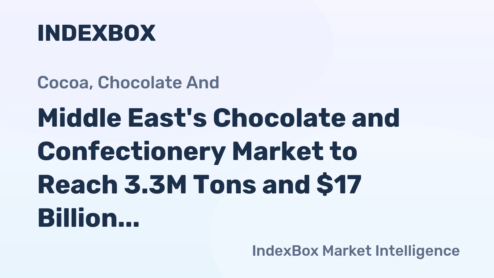 Middle East's Chocolate and Confectionery Market to Reach 3.3M Tons and $17 Billion by 2035