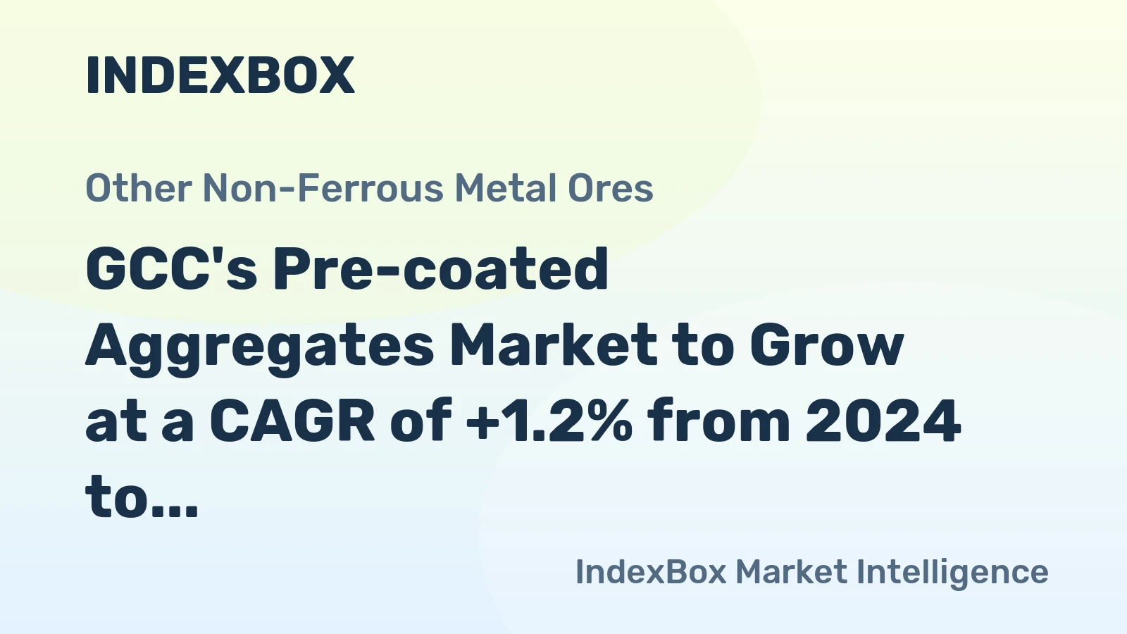 GCC's Pre-coated Aggregates Market to Grow at a CAGR of +1.2% from 2024 to 2035, Reaching 488 Tons