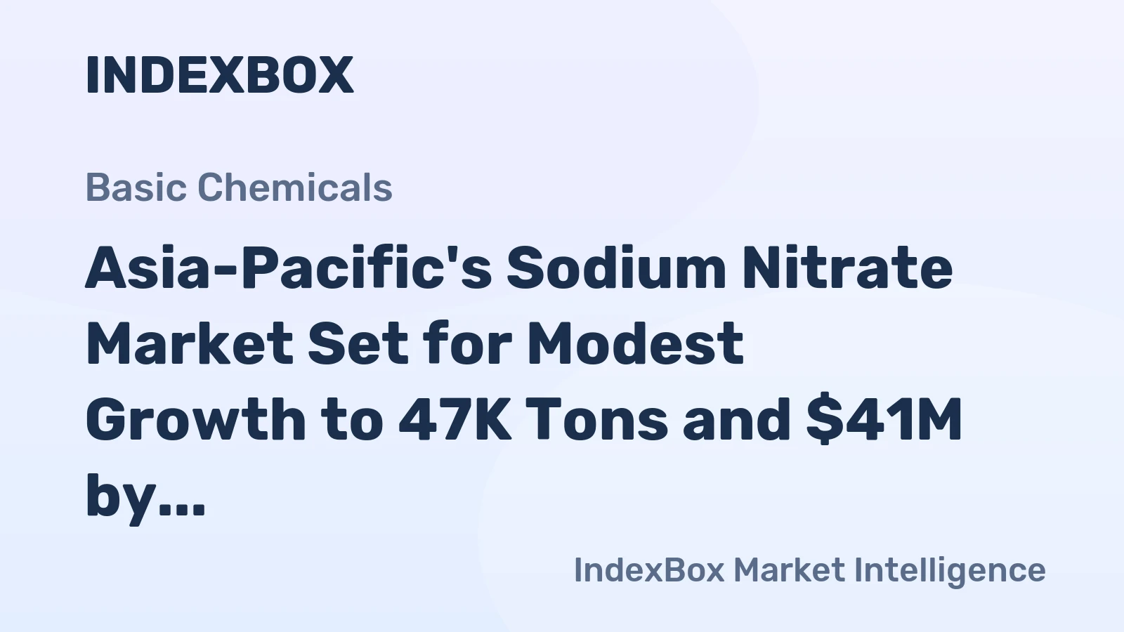 Asia-Pacific's Sodium Nitrate Market Set for Modest Growth to 47K Tons and $41M by 2035