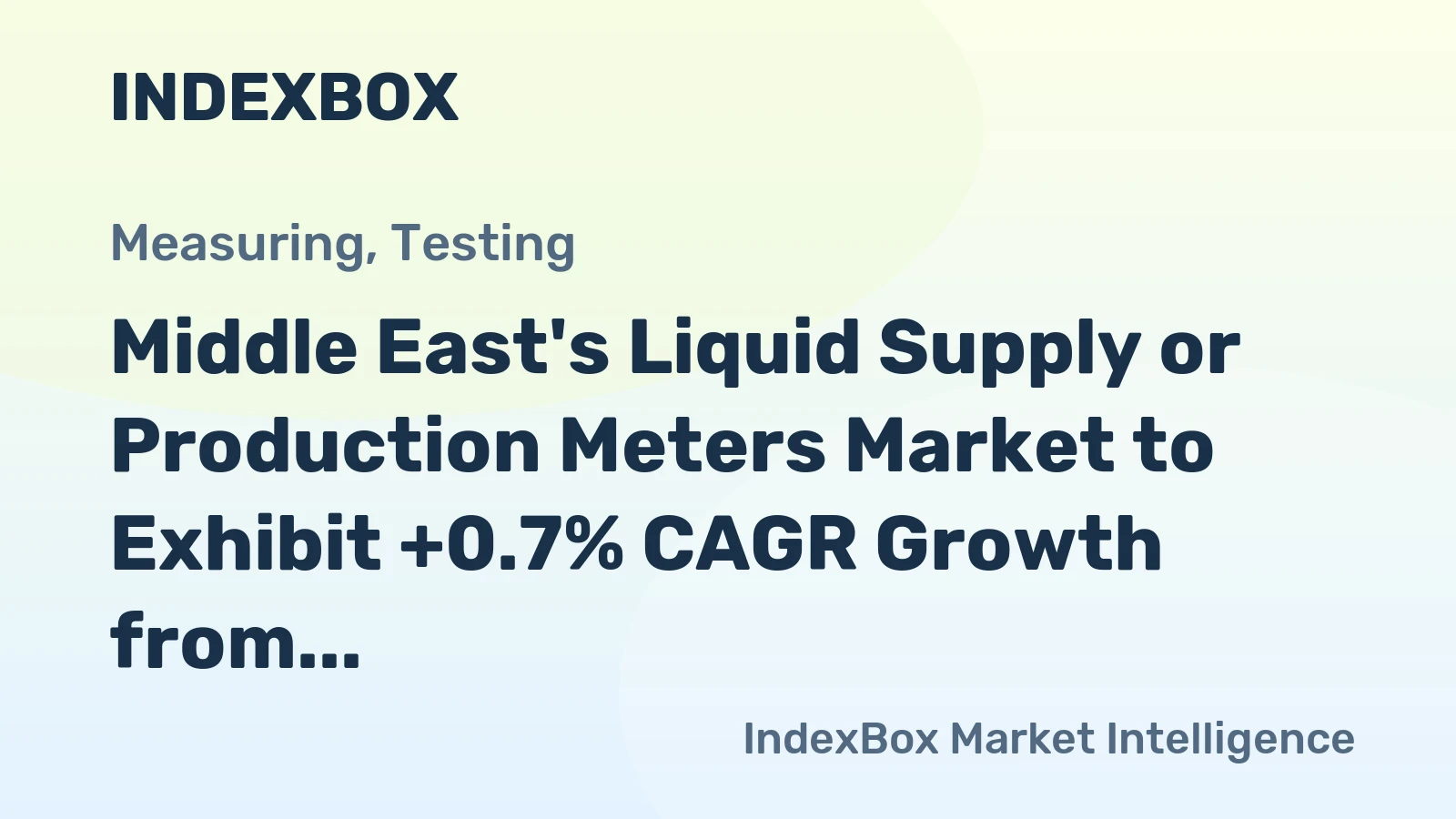 Middle East's Liquid Supply or Production Meters Market to Exhibit +0.7% CAGR Growth from 2024 to 2035