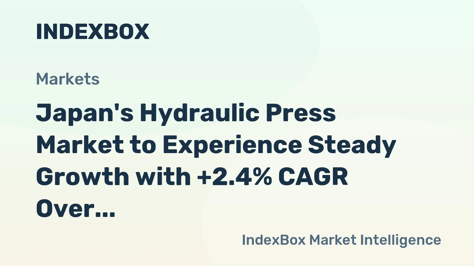 Japan's Hydraulic Press Market to Experience Steady Growth with +2.4% CAGR Over Next Decade