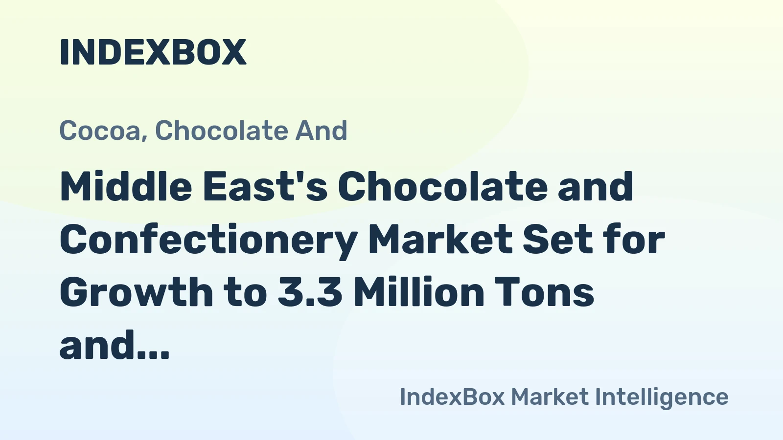 Middle East's Chocolate and Confectionery Market Set for Growth to 3.3 Million Tons and $17 Billion