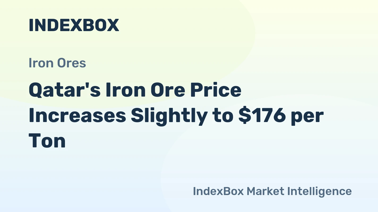 Qatar's Iron Ore Price Increases Slightly to $176 per Ton
