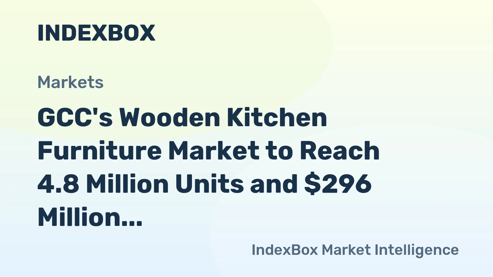 GCC's Wooden Kitchen Furniture Market to Reach 4.8 Million Units and $296 Million by 2035