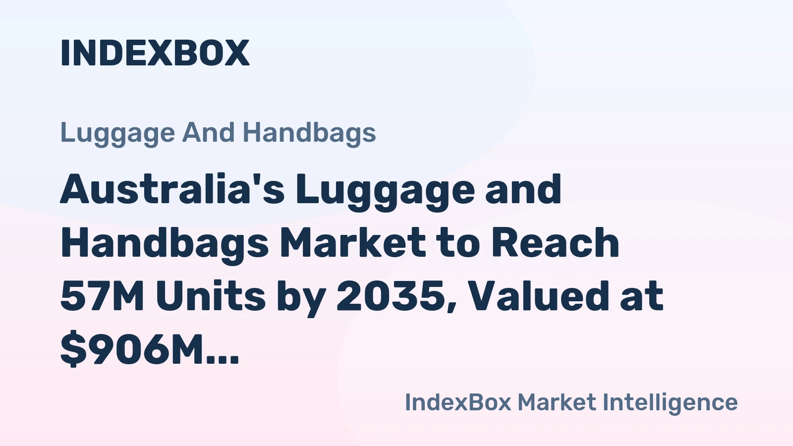 Australia's Luggage and Handbags Market to Reach 57M Units by 2035, Valued at $906M