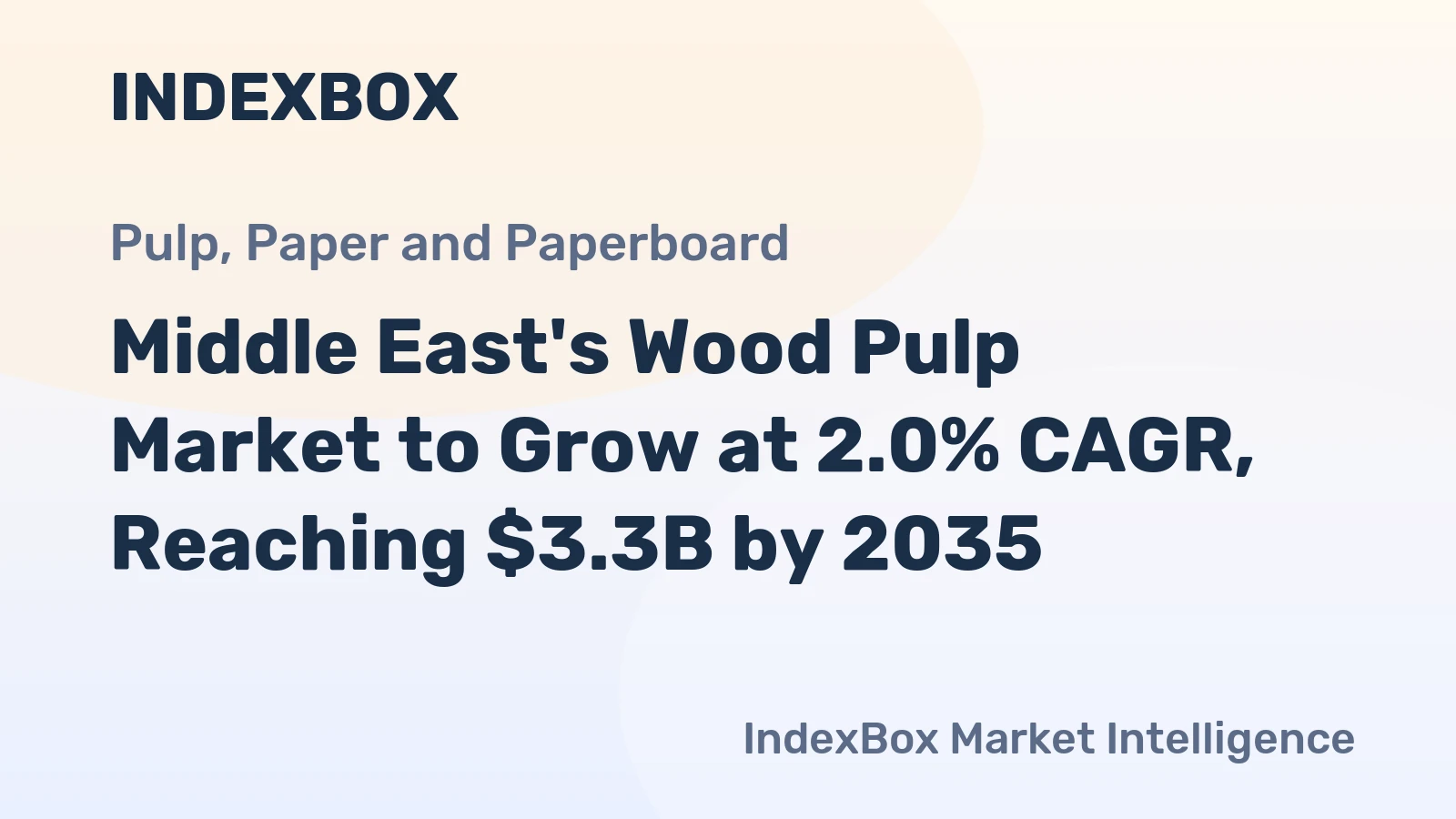 Middle East's Wood Pulp Market to Grow at 2.0% CAGR, Reaching $3.3B by 2035