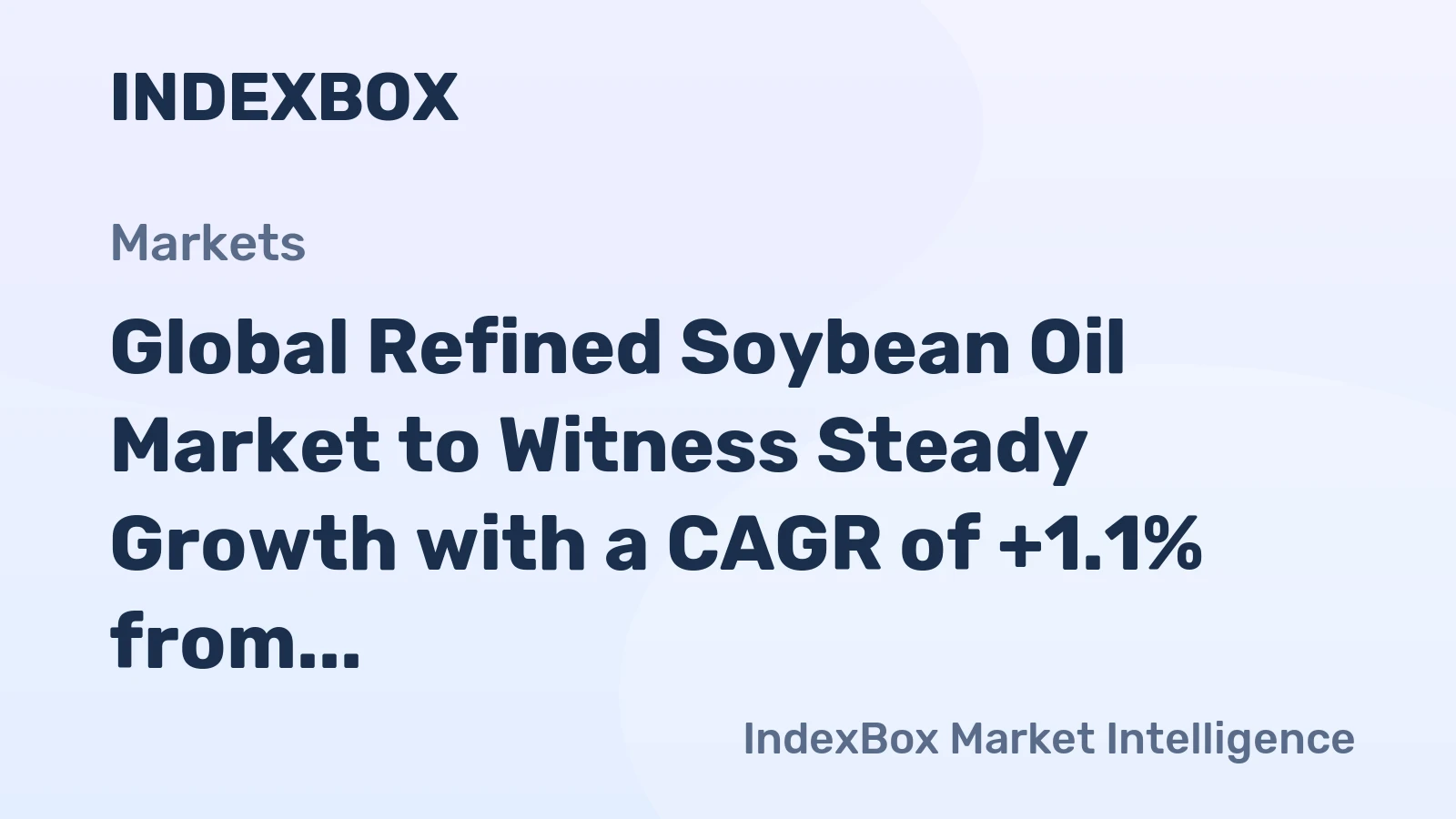 Global Refined Soybean Oil Market to Witness Steady Growth with a CAGR of +1.1% from 2024 to 2035