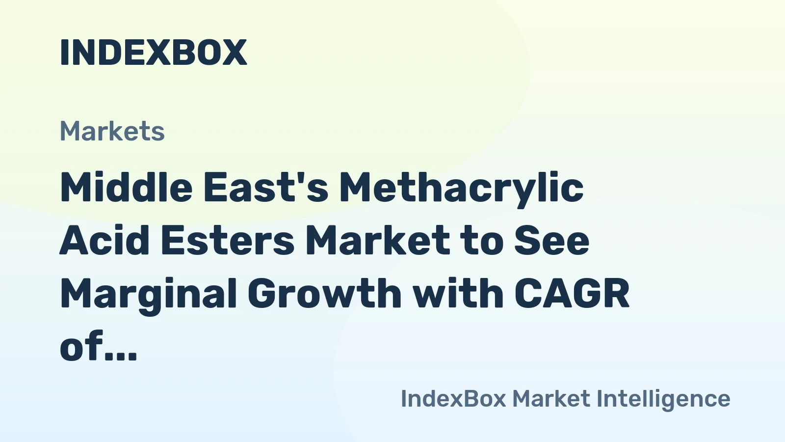 Middle East's Methacrylic Acid Esters Market to See Marginal Growth with CAGR of +0.5% Through 2035