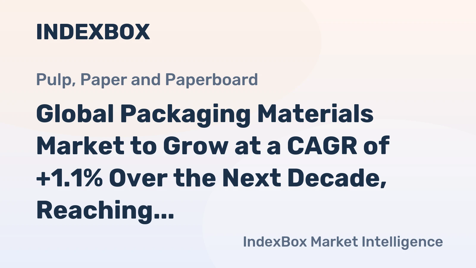 Global Packaging Materials Market to Grow at a CAGR of +1.1% Over the Next Decade, Reaching 300M tons by 2035