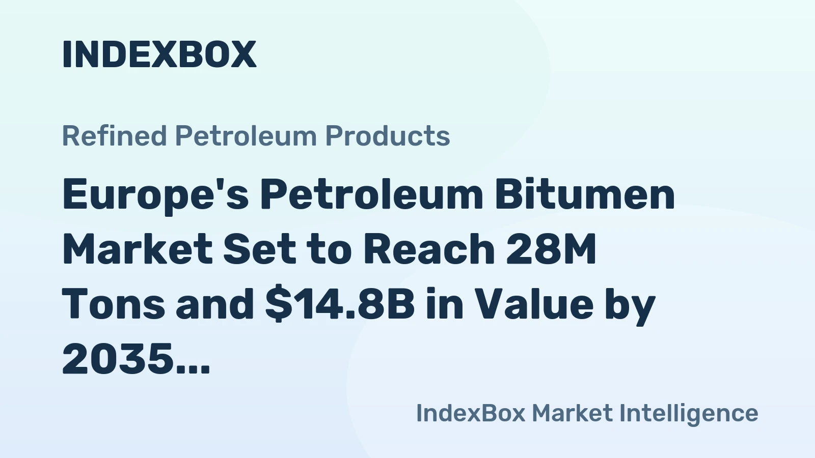 Europe's Petroleum Bitumen Market Set to Reach 28M Tons and $14.8B in Value by 2035